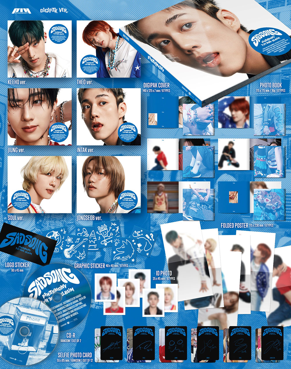 P1Harmony - 7TH MINI [SAD SONG] (DIGIPACK VER.) – KPOP Store in USA