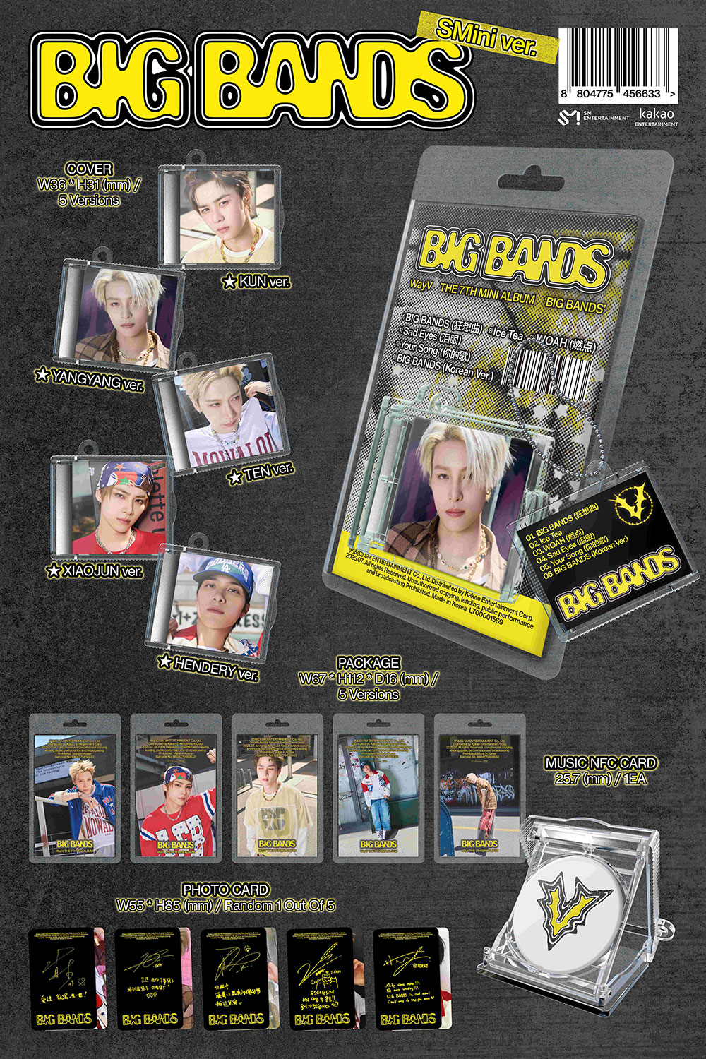 WayV + 7th Mini Album [BIG BANDS] (SMini Ver.) K-MONSTAR